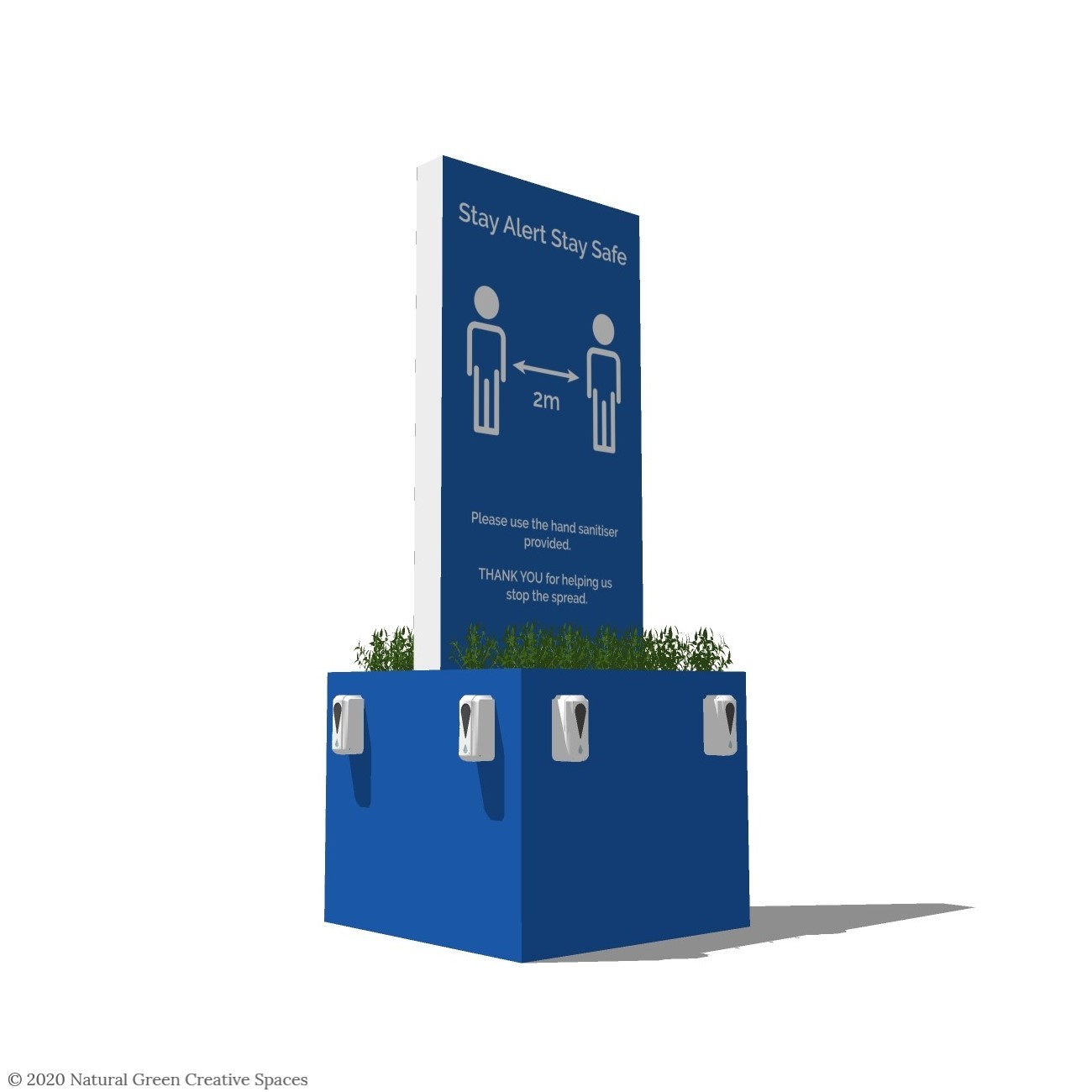 Social Distancing Signage Totems | Natural Green Creative Spaces
